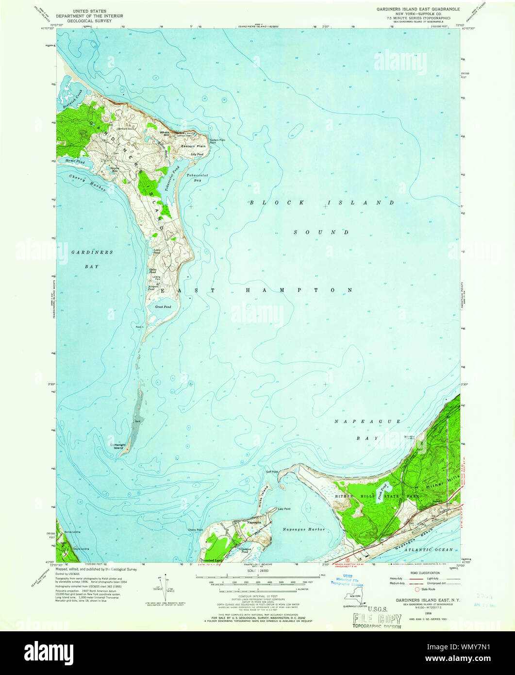 New York NY Gardiners Island East 129468 1956 24000 Restoration Stock ...