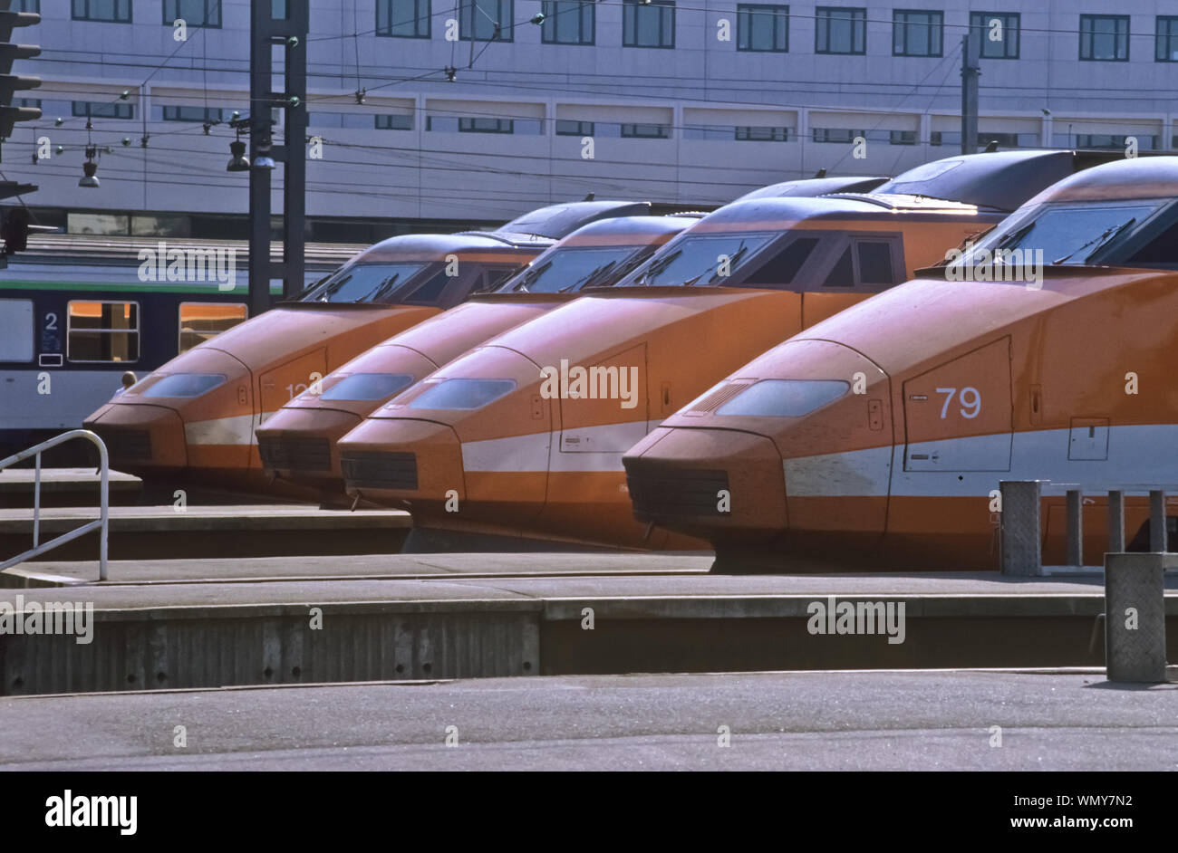 Paris, Gare de Lyon, TGV-Züge der ersten Generation Stock Photo - Alamy