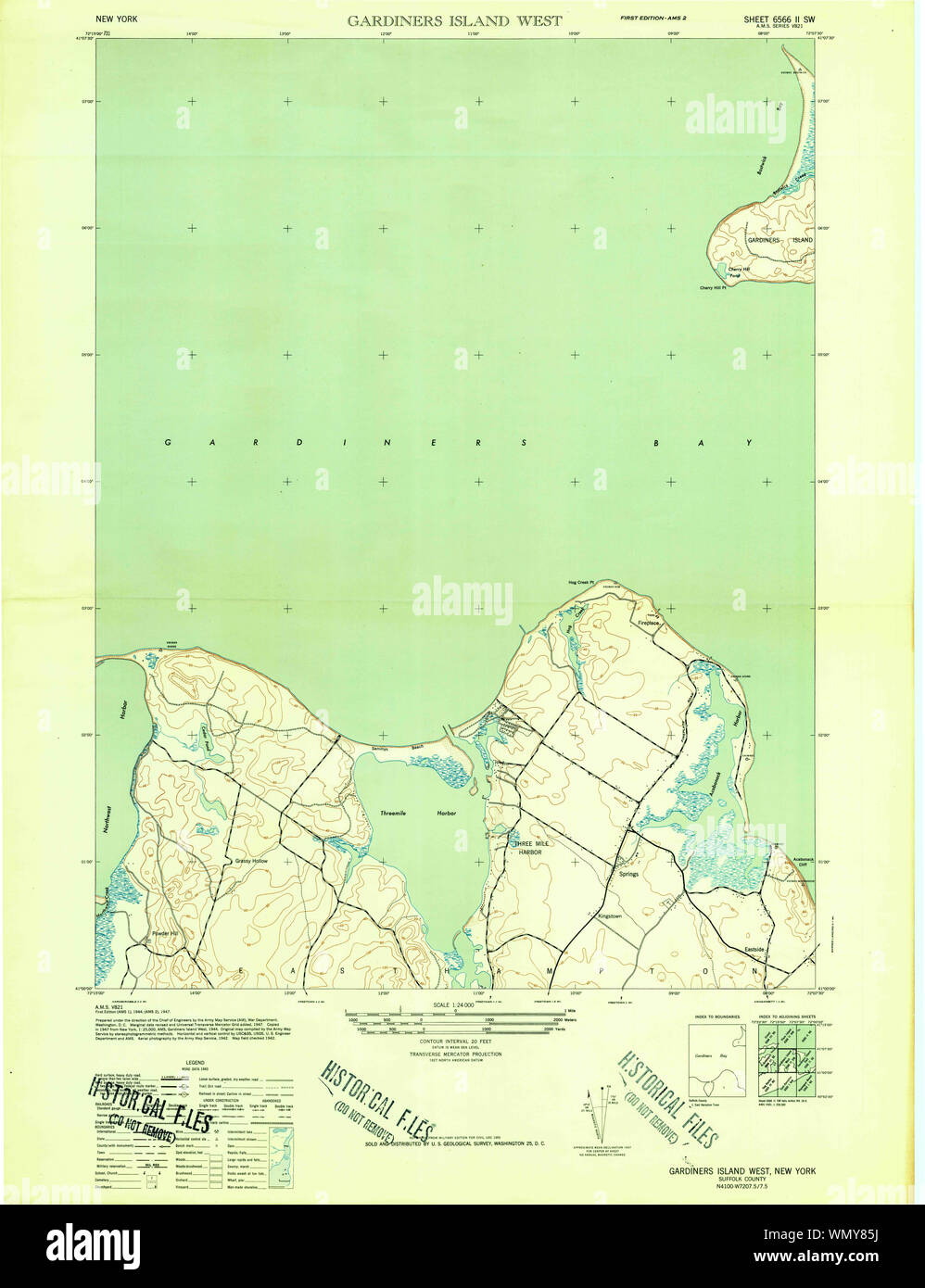 New York NY Gardiners Island West 129470 1944 24000 Restoration Stock ...