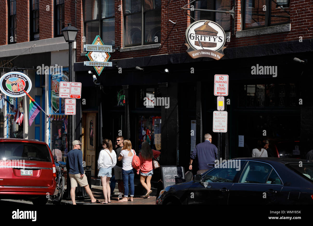 Exterior view of Gritty's Portland Brew Pub.Old Port.Portland.Maine.USA ...