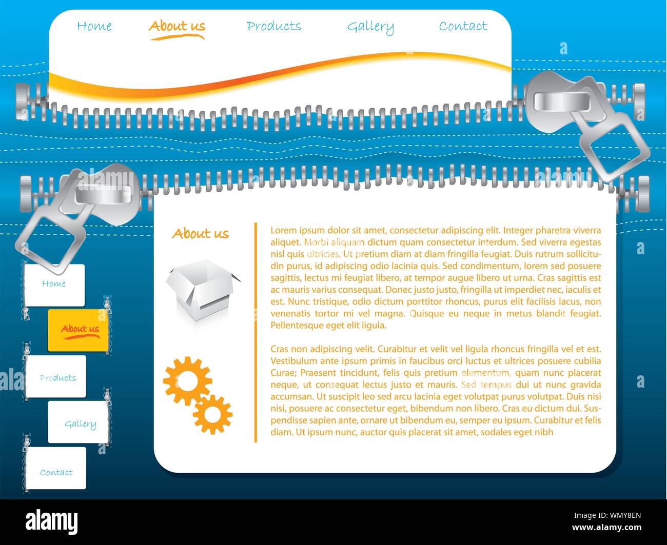 Blue zippered web template Stock Vector Image & Art - Alamy