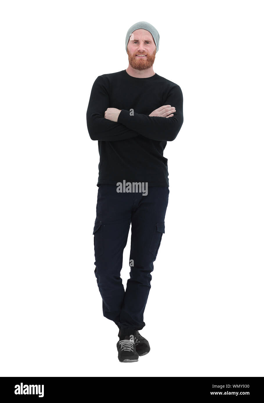 in full growth. confident modern man .isolated on white Stock Photo - Alamy