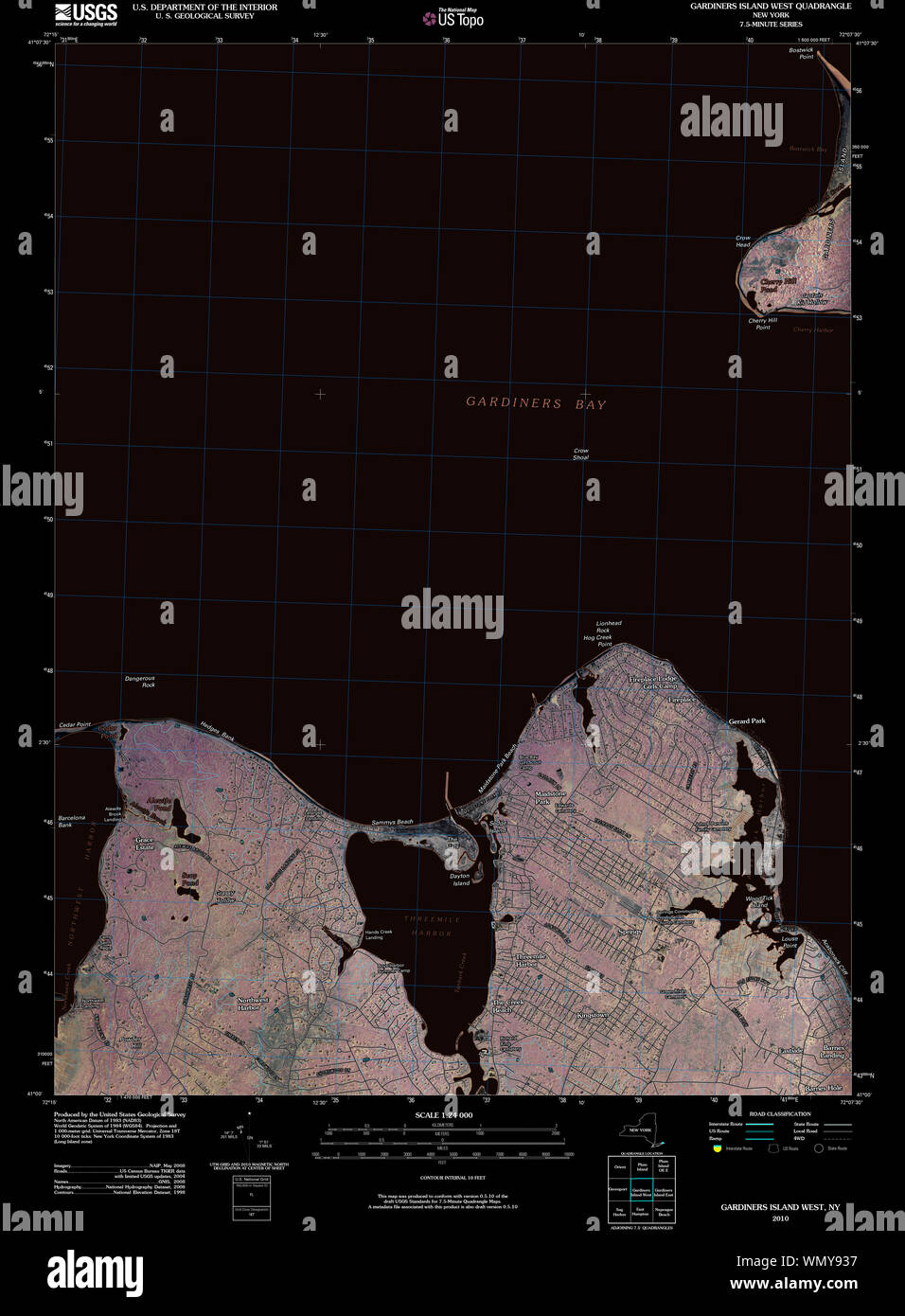 Gardiners island map hi-res stock photography and images - Alamy