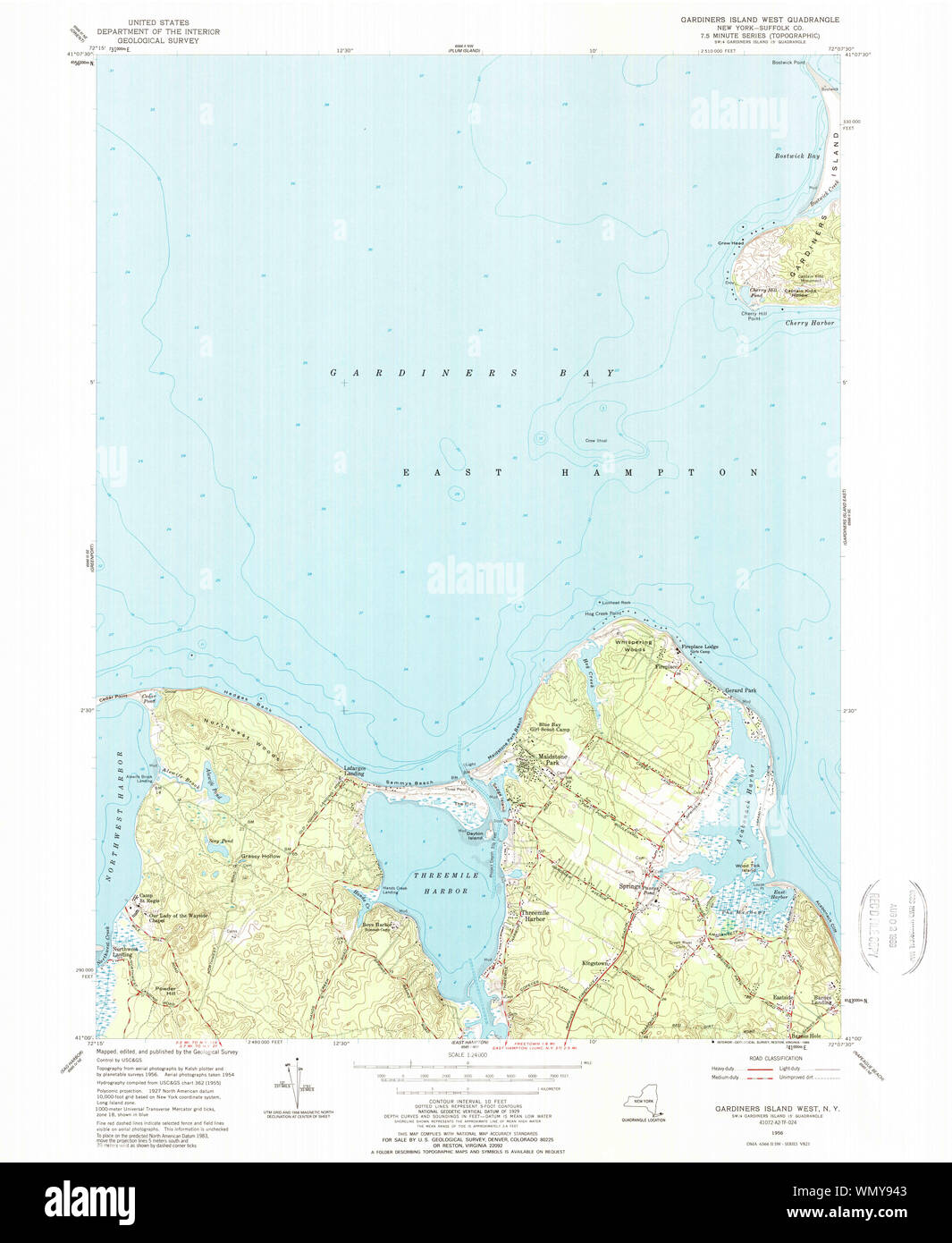 New York NY Gardiners Island West 137220 1956 24000 Restoration Stock ...