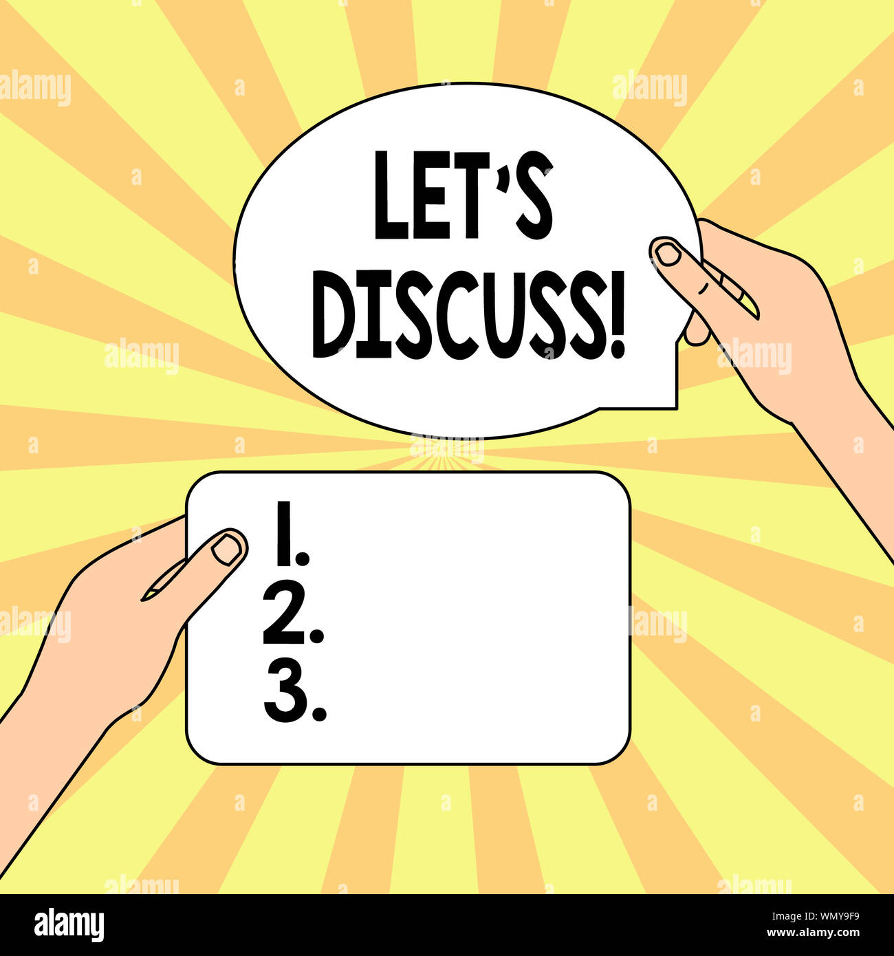 Writing note showing Let S Discuss. Business concept for asking someone ...