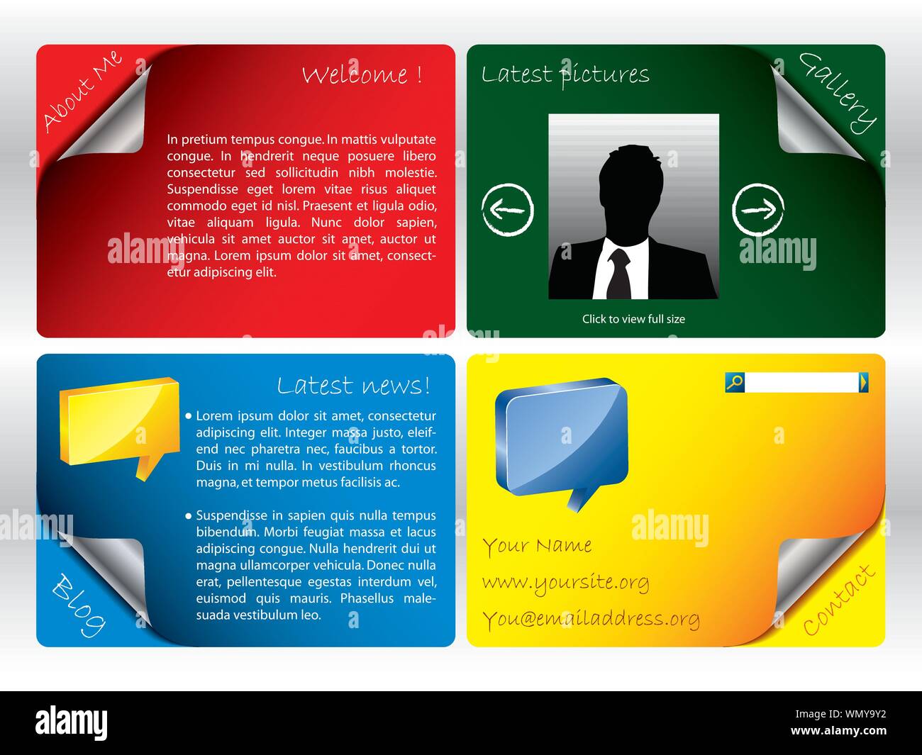 Labeled Website template 1 Stock Vector Image & Art - Alamy