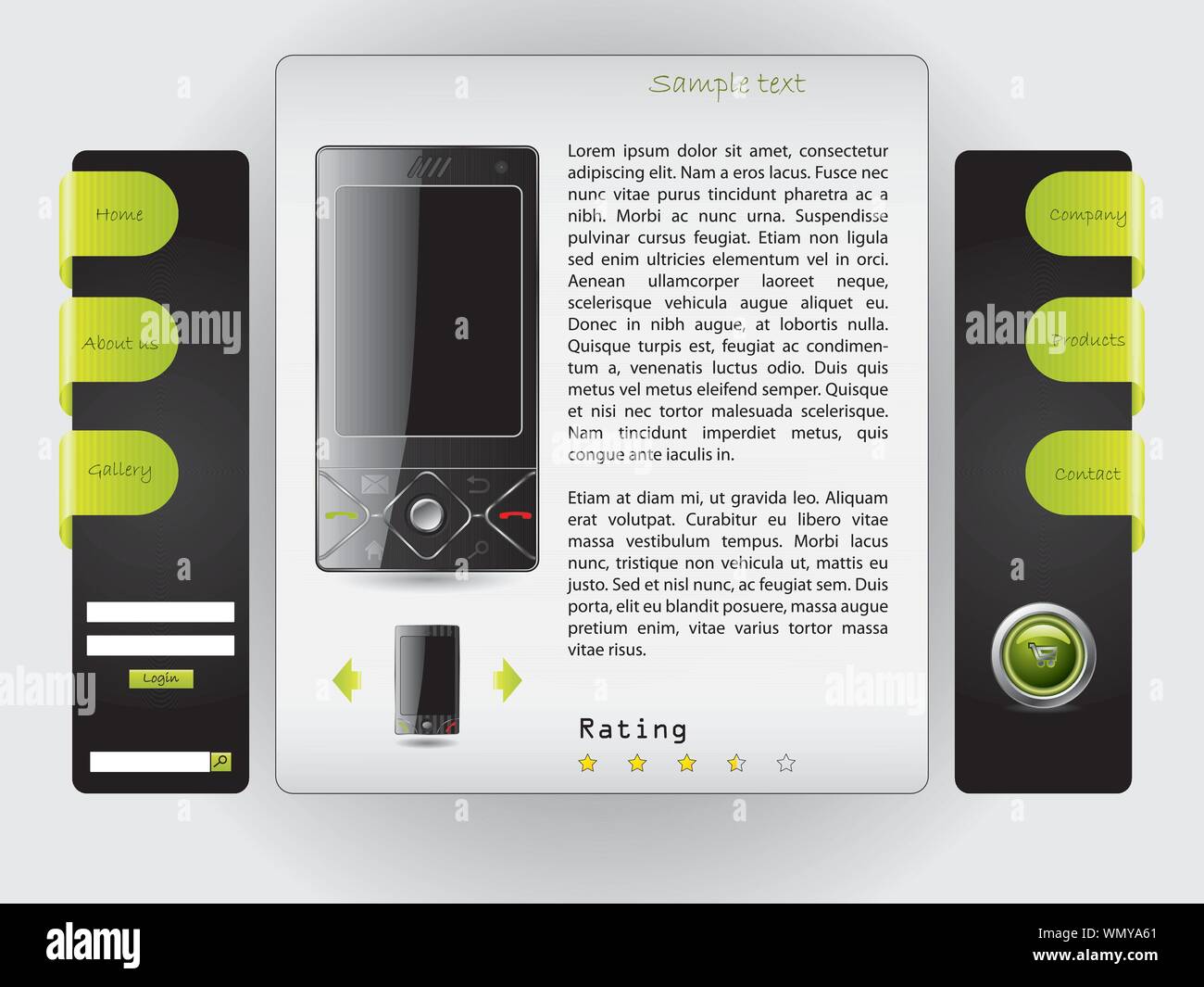 Buy a cell phone website template Stock Vector Image & Art - Alamy