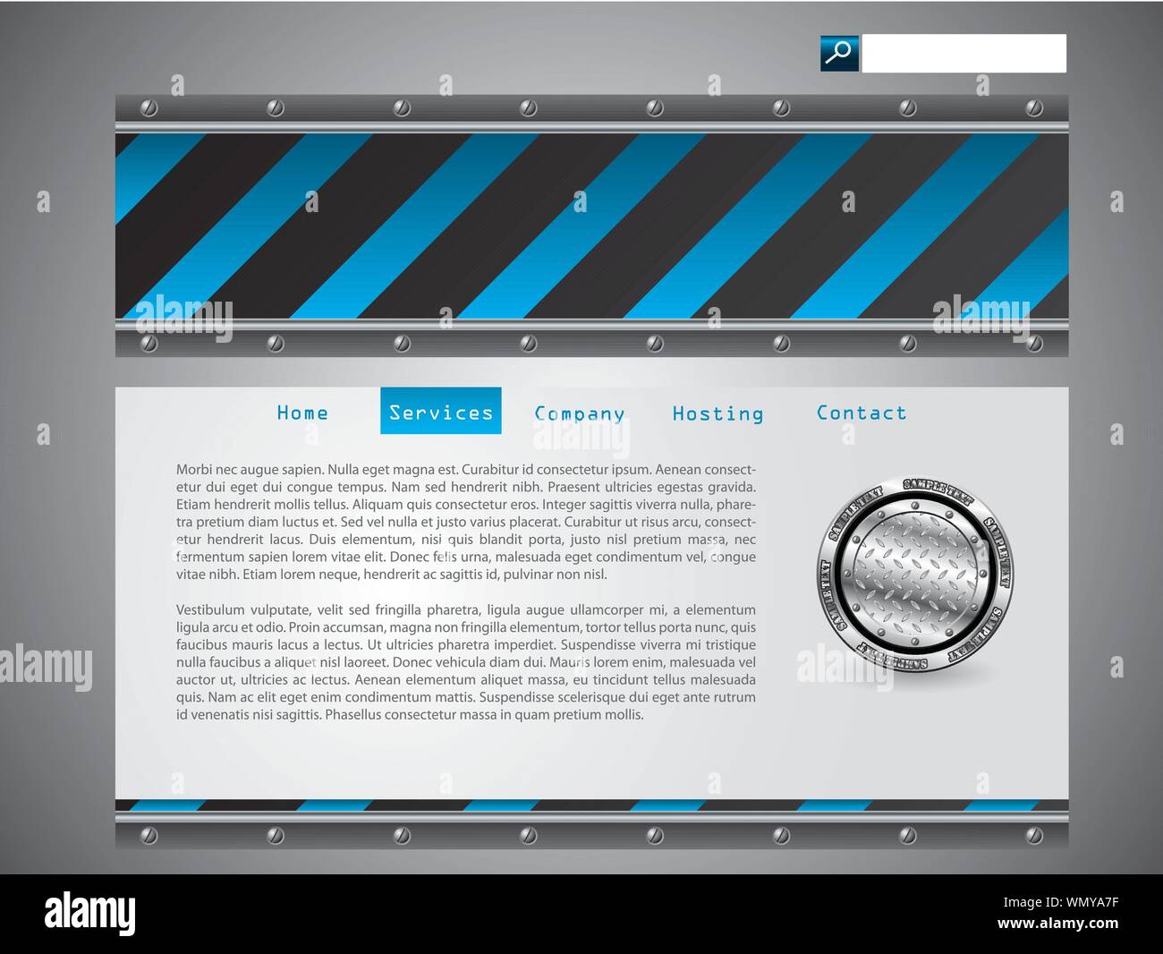 Blue striped website template design Stock Vector Image & Art - Alamy