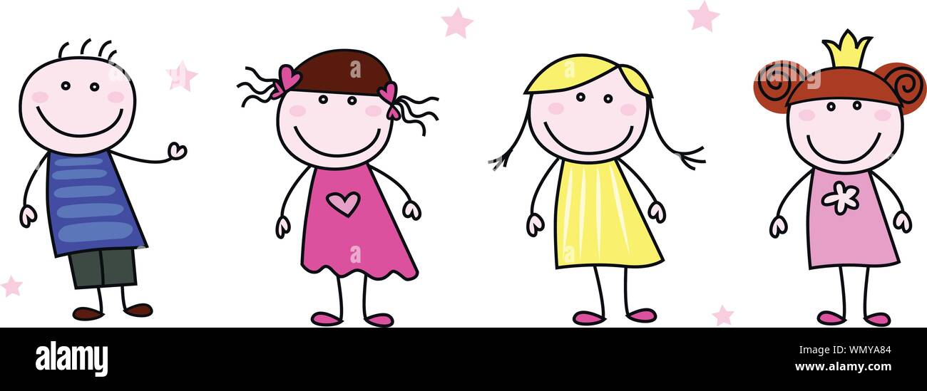 Stick figures - doodle children characters Stock Vector Image & Art - Alamy