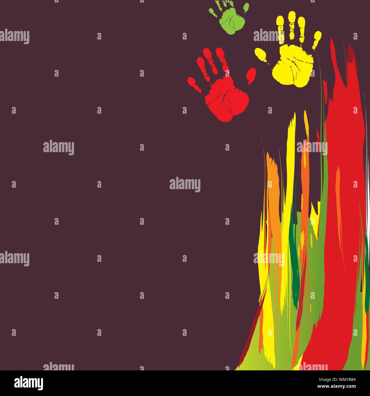 Abstract background with color hands. Vector illustration Stock Vector ...