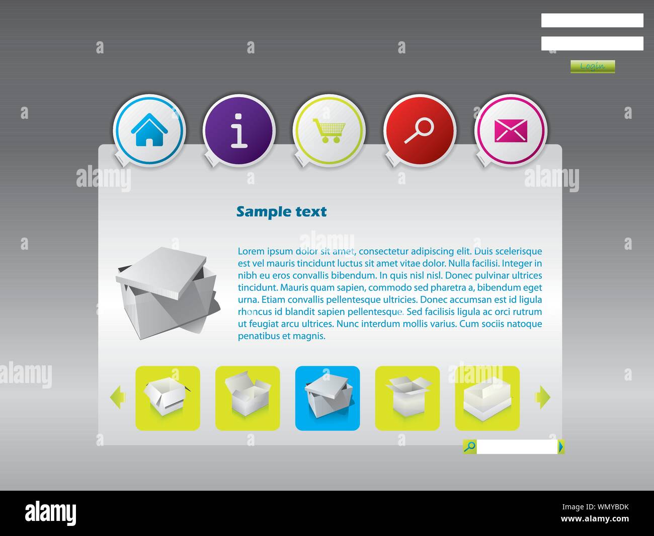 Color sticky website template design Stock Vector Image & Art - Alamy