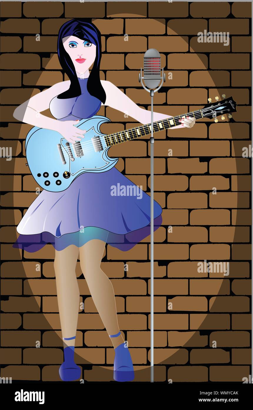 Microphone on electric guitar Stock Vector Images - Alamy