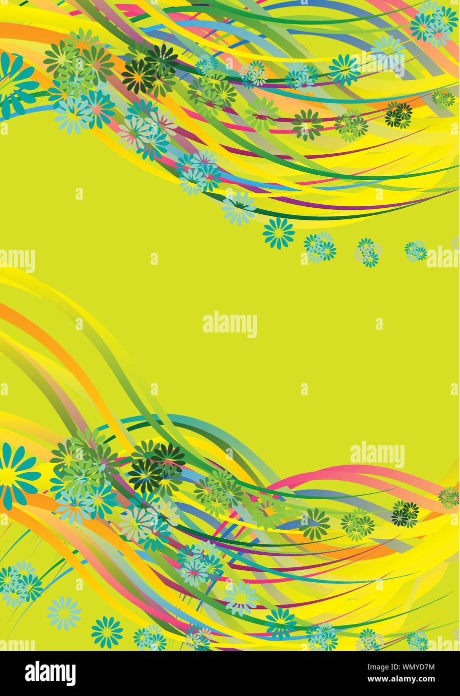 flower and wavy lines Stock Vector Image & Art - Alamy