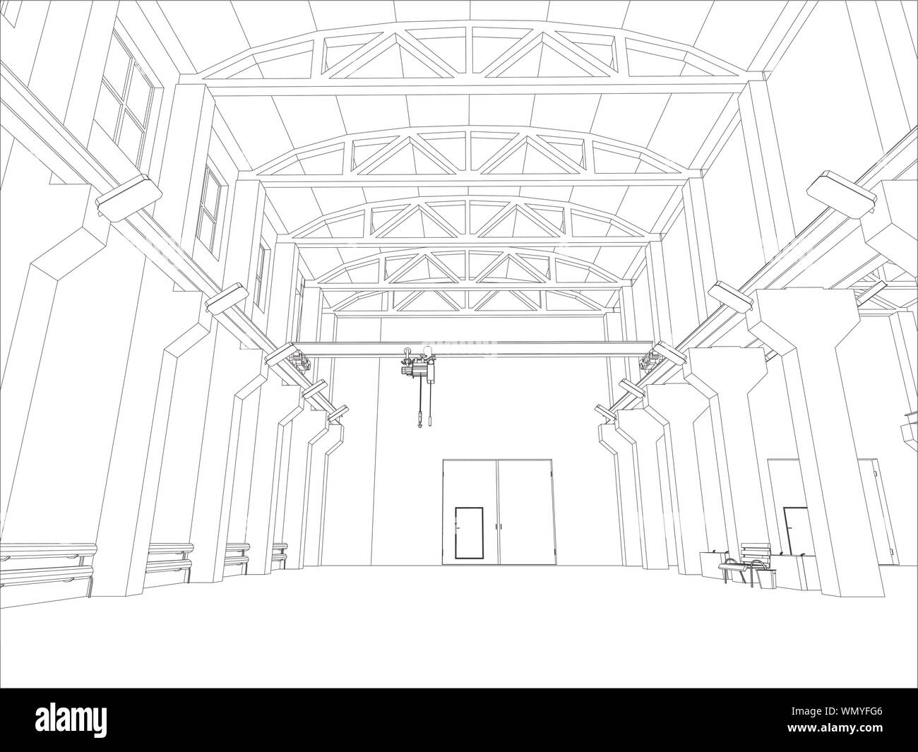 Factory environment. Wire-frame Stock Vector Image & Art - Alamy