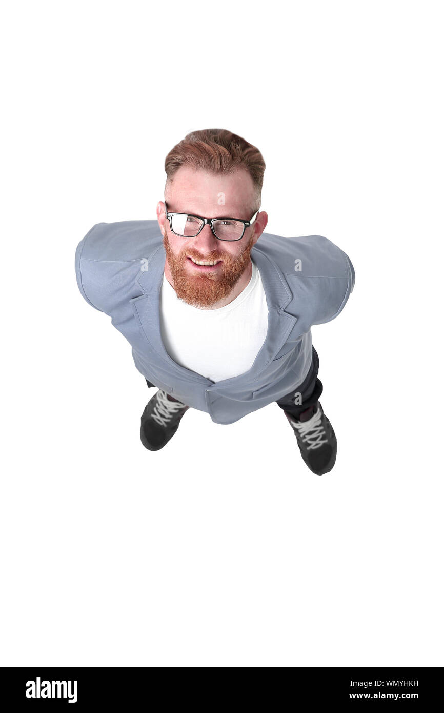 top view.modern business man looking at the camera Stock Photo - Alamy