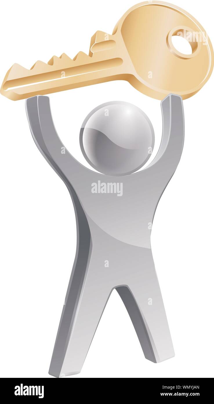 3d human gold key Stock Vector Images - Alamy