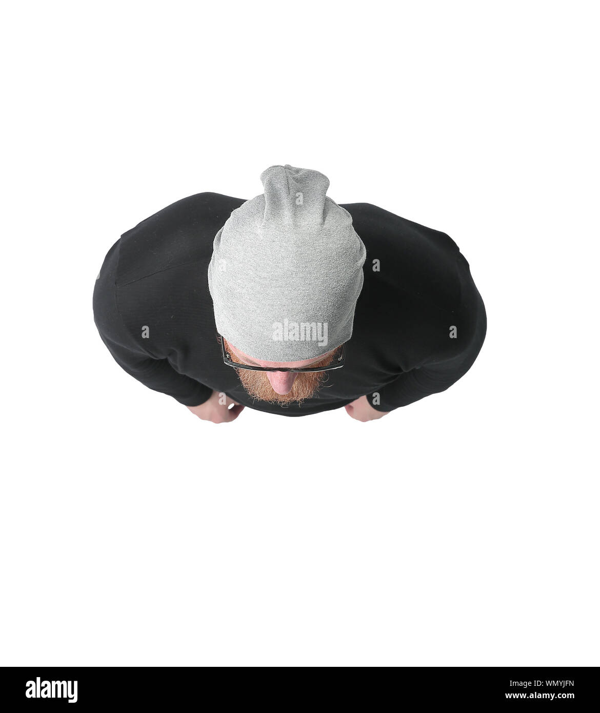 top view. optimistic modern man looking at the camera Stock Photo - Alamy