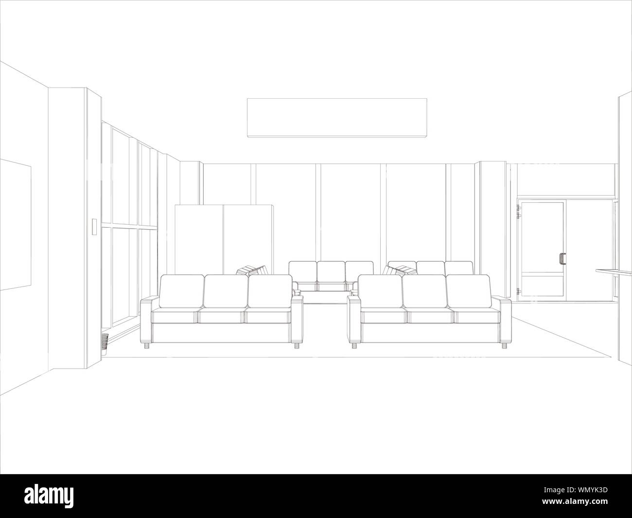 Modern sofa and windows Stock Vector Images - Alamy