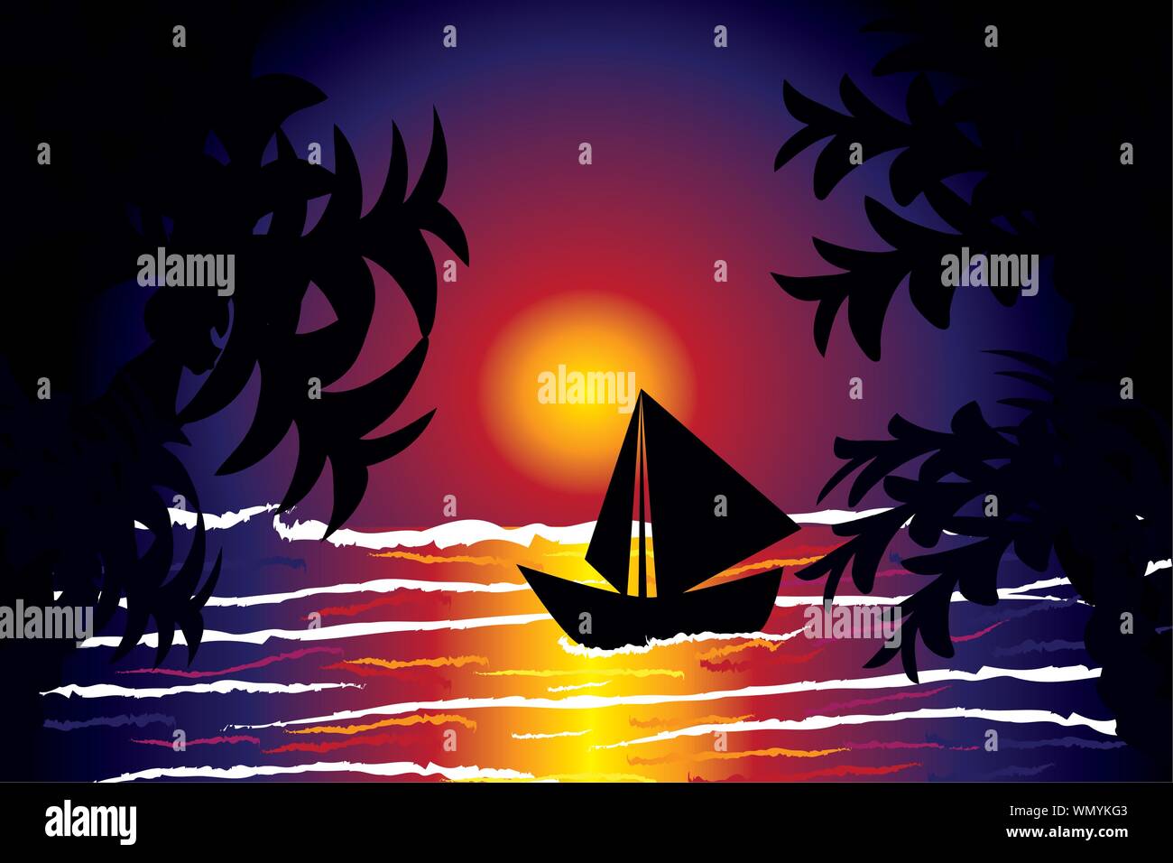 Dawn boat Stock Vector Images - Alamy