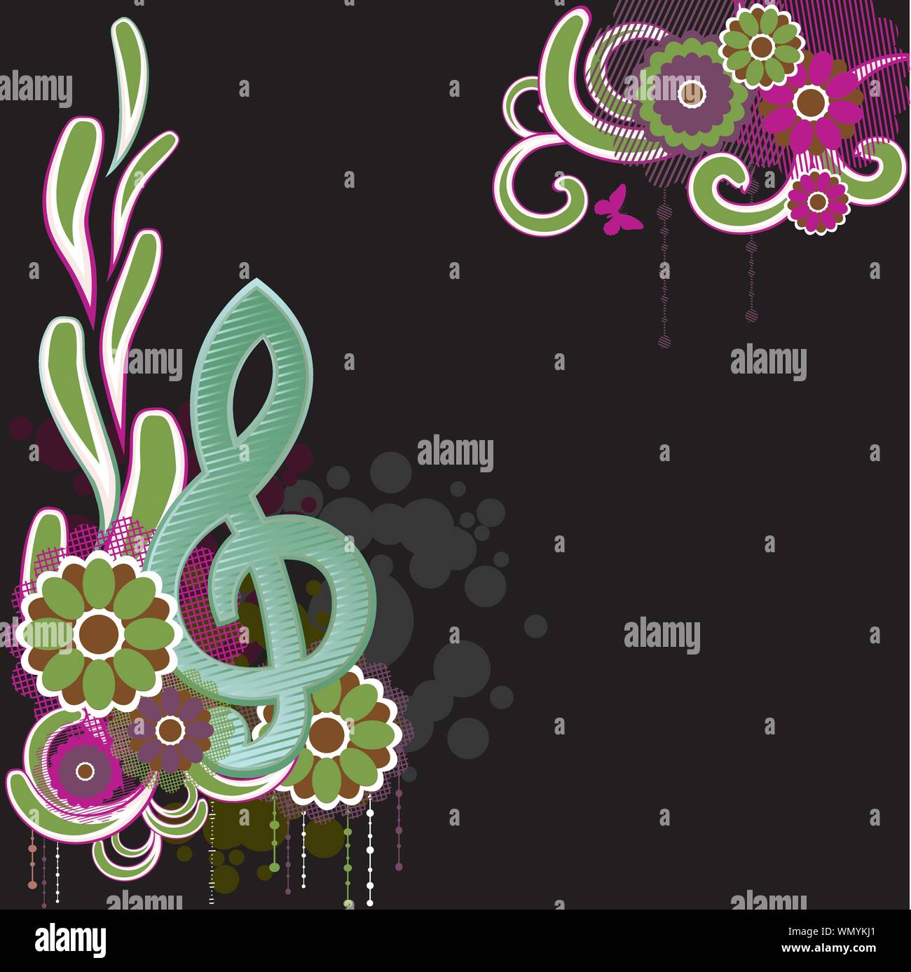 Background with Treble clef.Vector Illustration Stock Vector Image ...