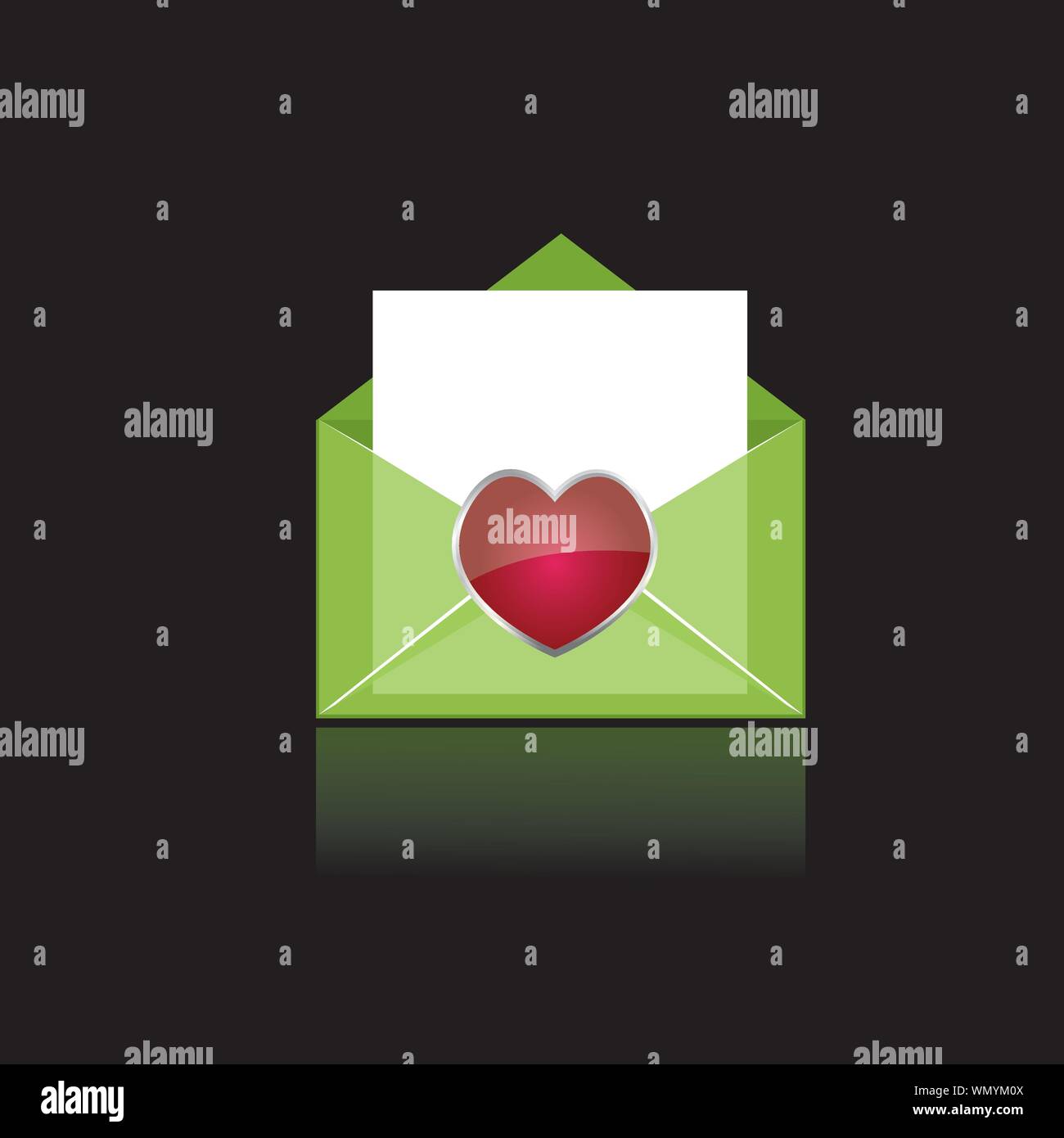 Colorful pink mail with heart . vector illustration Stock Vector Image ...