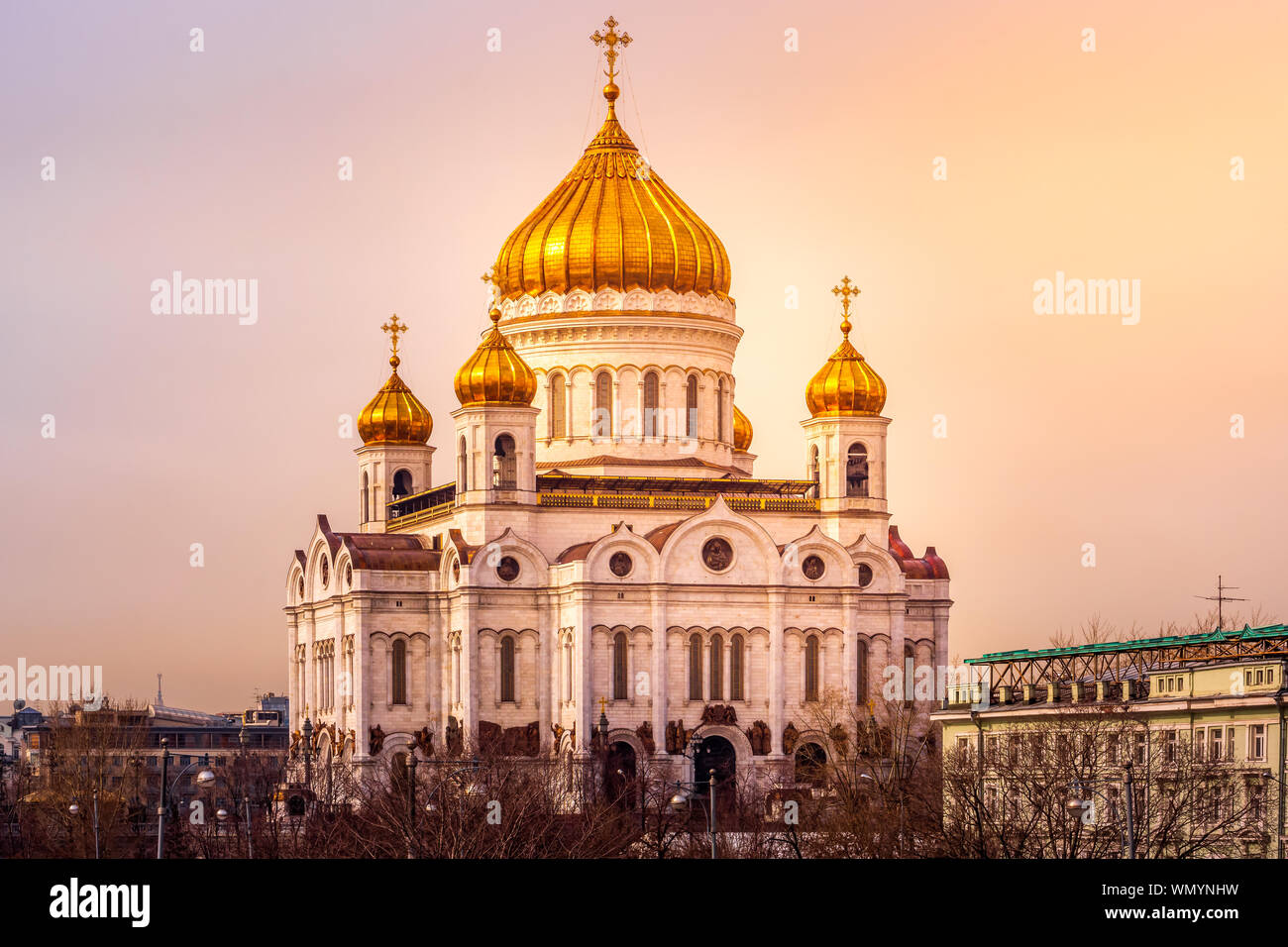 Closeup at beautiful Cathedral of Christ the Saviour with decorative ...