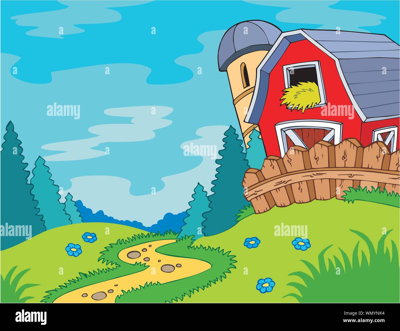 Farmyard barn cartoon hi-res stock photography and images - Alamy