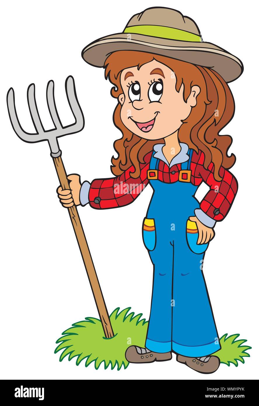 Cute farm girl Stock Vector Image & Art - Alamy