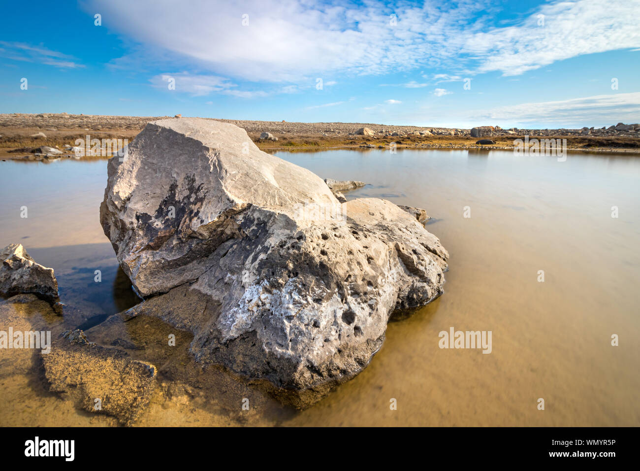 Rocks and stones on the beach of Lady Richardson Bay at the southwest ...