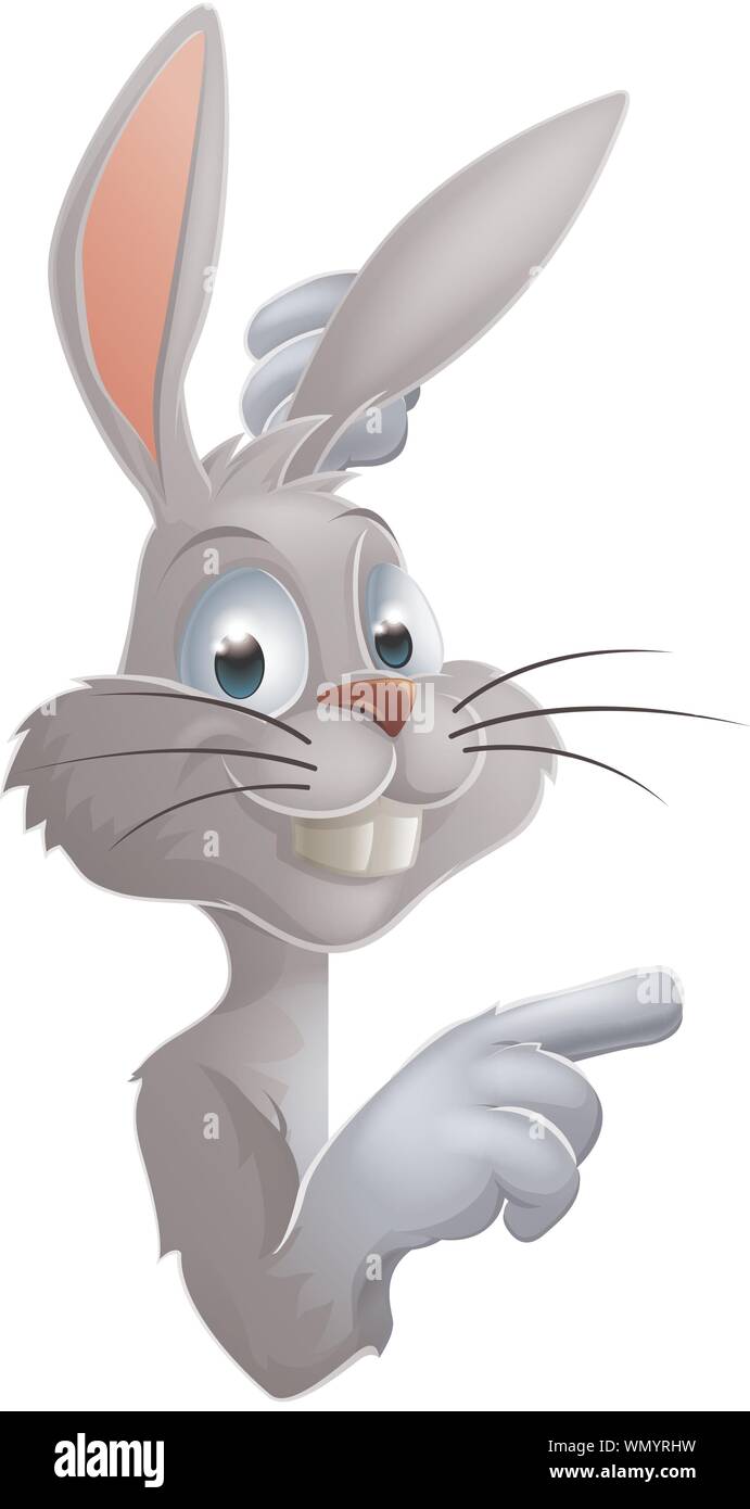 Easter rabbit pointing at sign Stock Vector Image & Art - Alamy