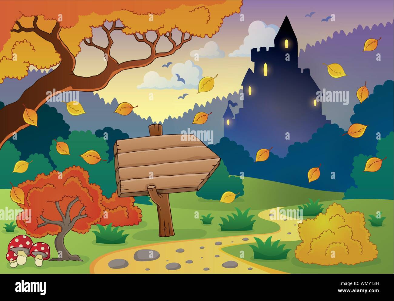 Autumn evening theme 1 Stock Vector Image & Art - Alamy