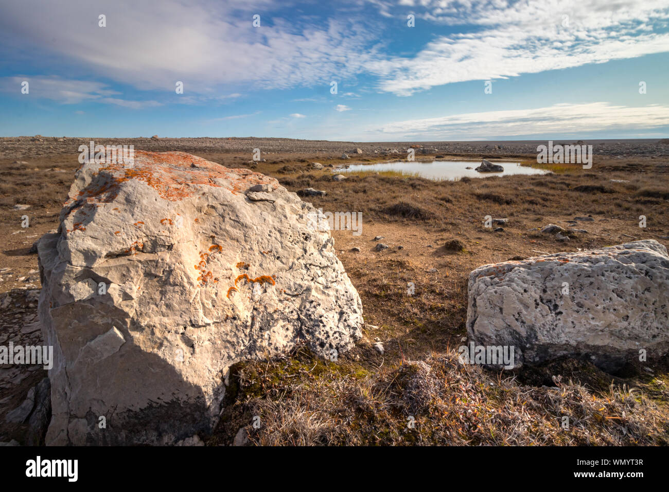 Rocks and stones on the beach of Lady Richardson Bay at the southwest ...