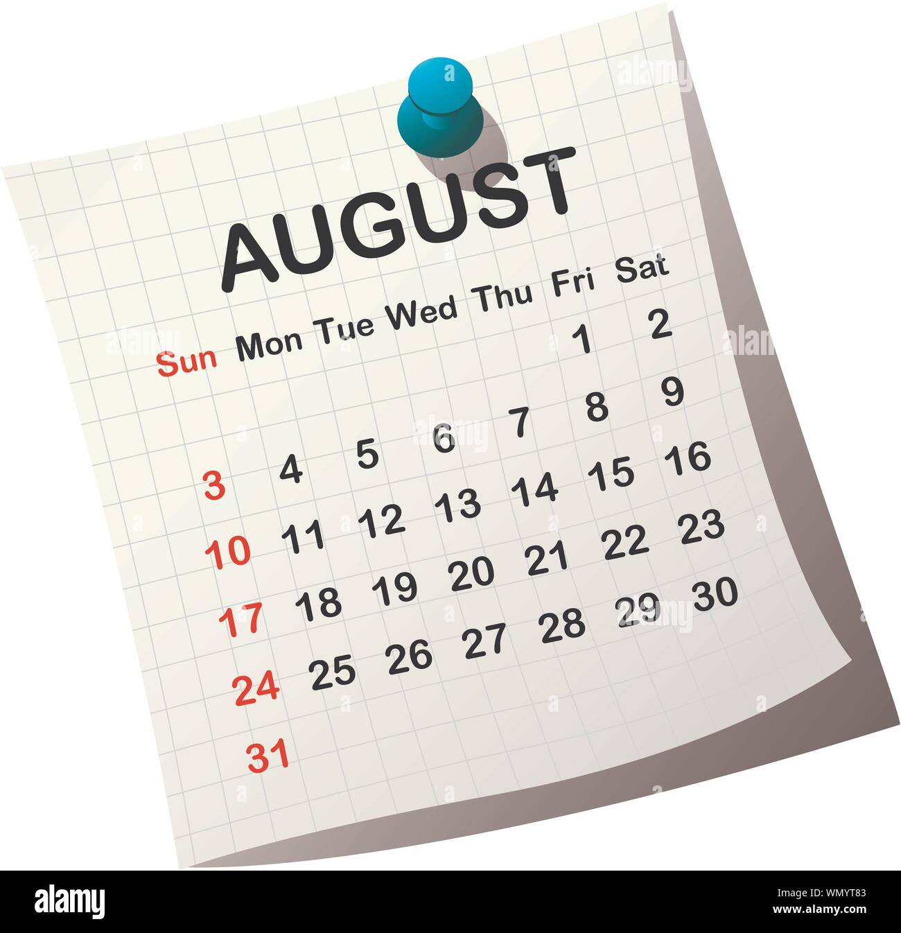 August list Stock Vector Images - Alamy
