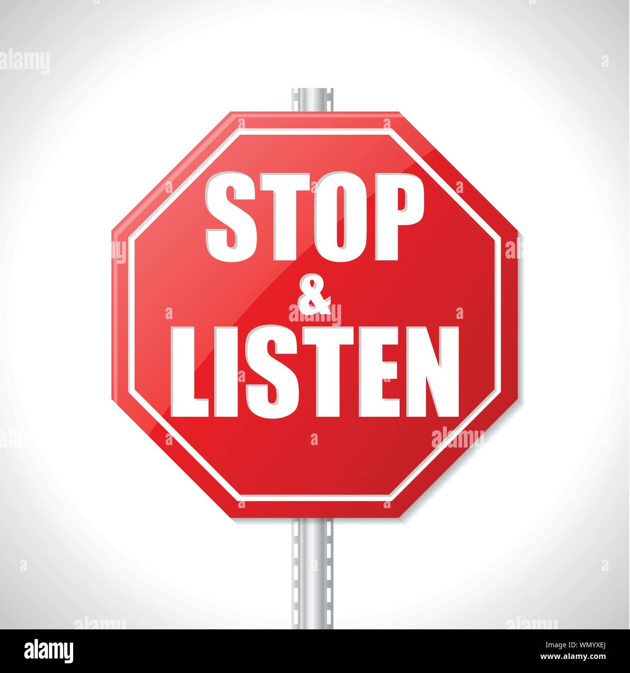 Stop and listen traffic sign Stock Vector Image & Art - Alamy