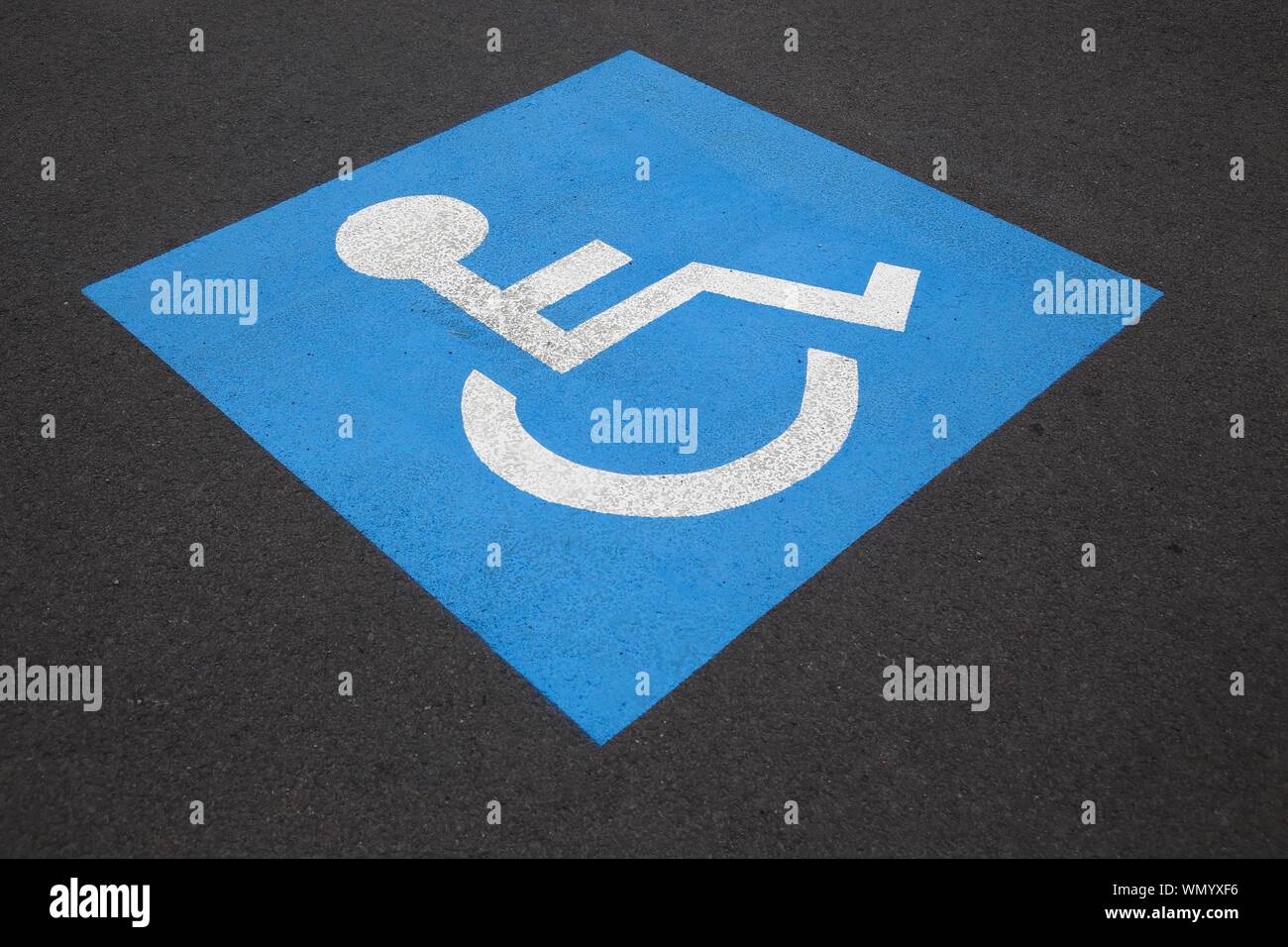 Pictogram of a parking space for disabled persons hi-res stock ...
