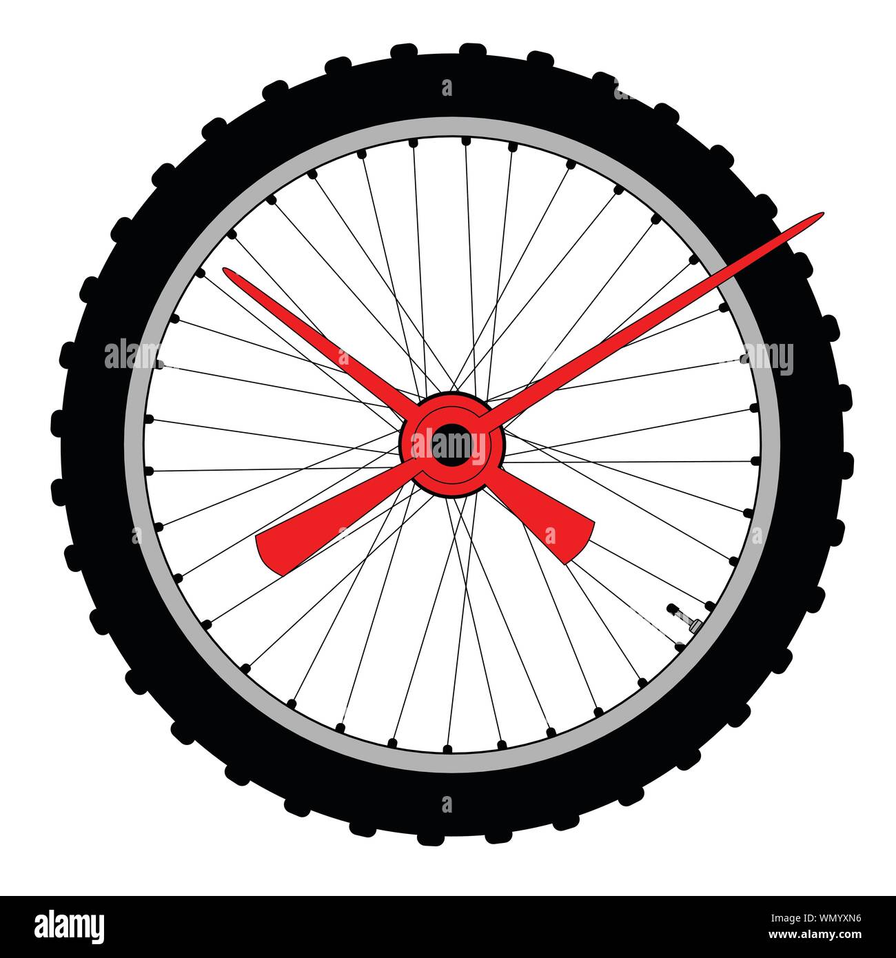 Bicycle Wheel Clock Face Stock Vector Image & Art - Alamy