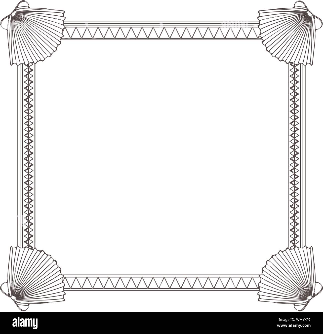 Sea shell frame Stock Vector Image & Art - Alamy
