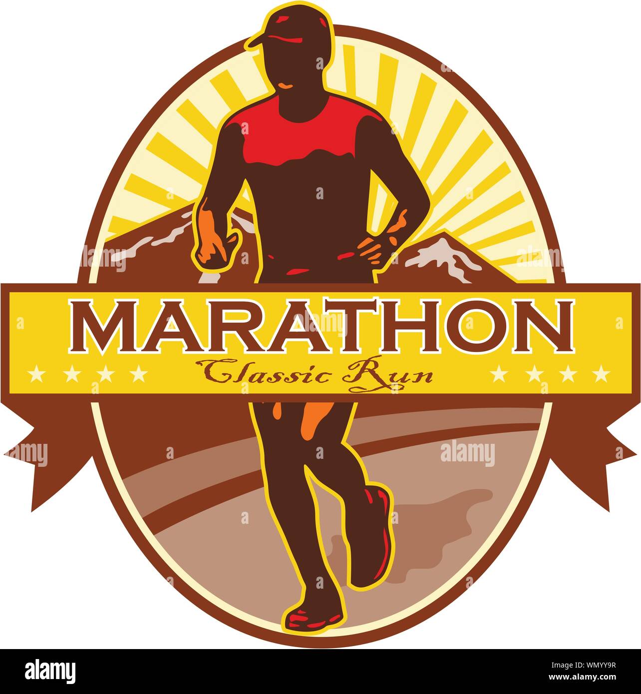 Marathon Classic Run Retro Stock Vector Image & Art - Alamy