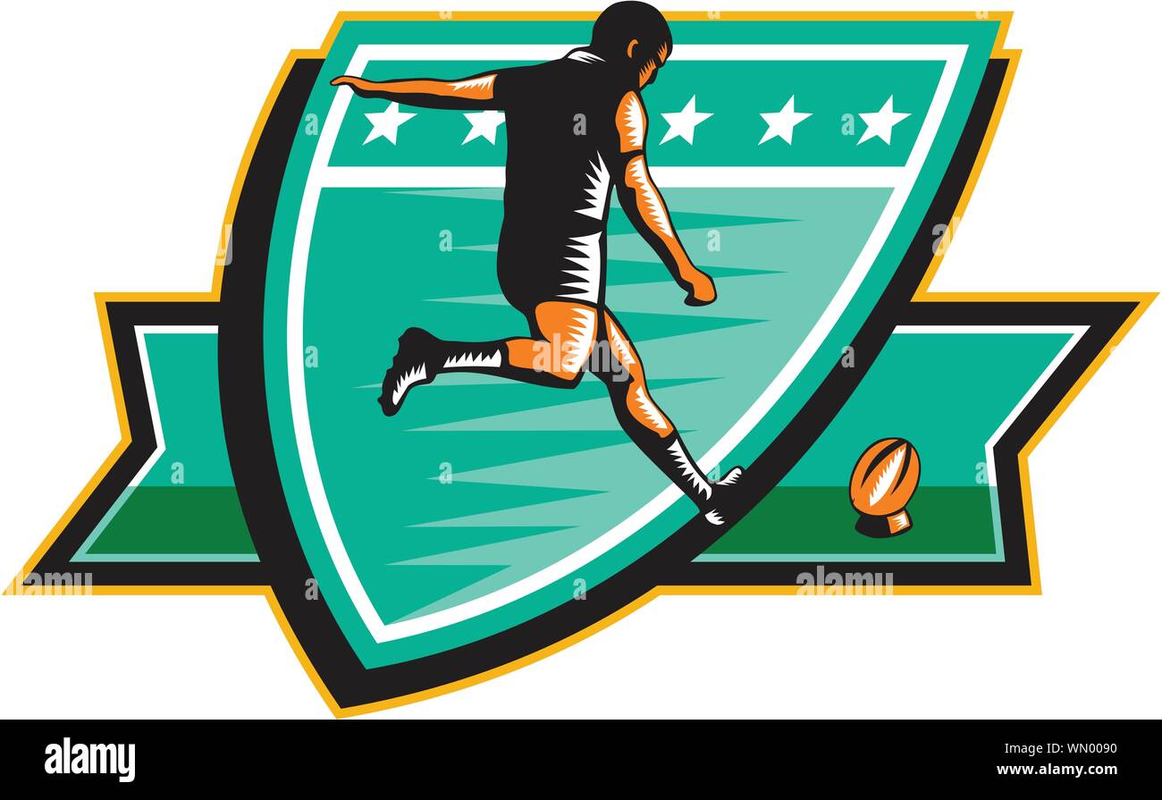 Sport rugby league kicking Stock Vector Images - Alamy