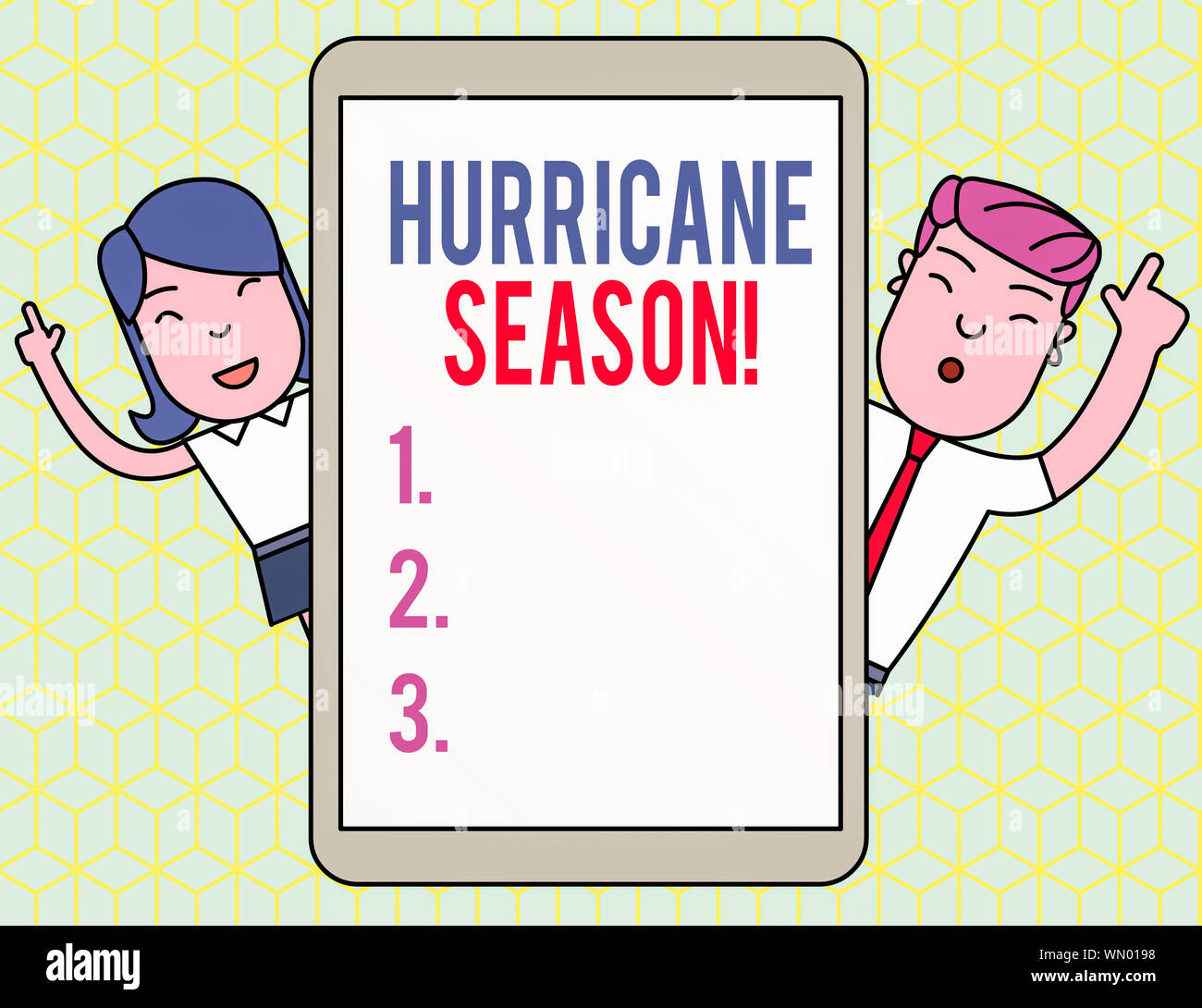 Text sign showing Hurricane Season. Business photo text time when most ...