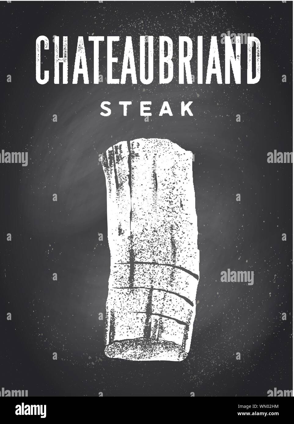 Steak, Chalkboard. Kitchen poster with steak silhouette Stock Vector ...