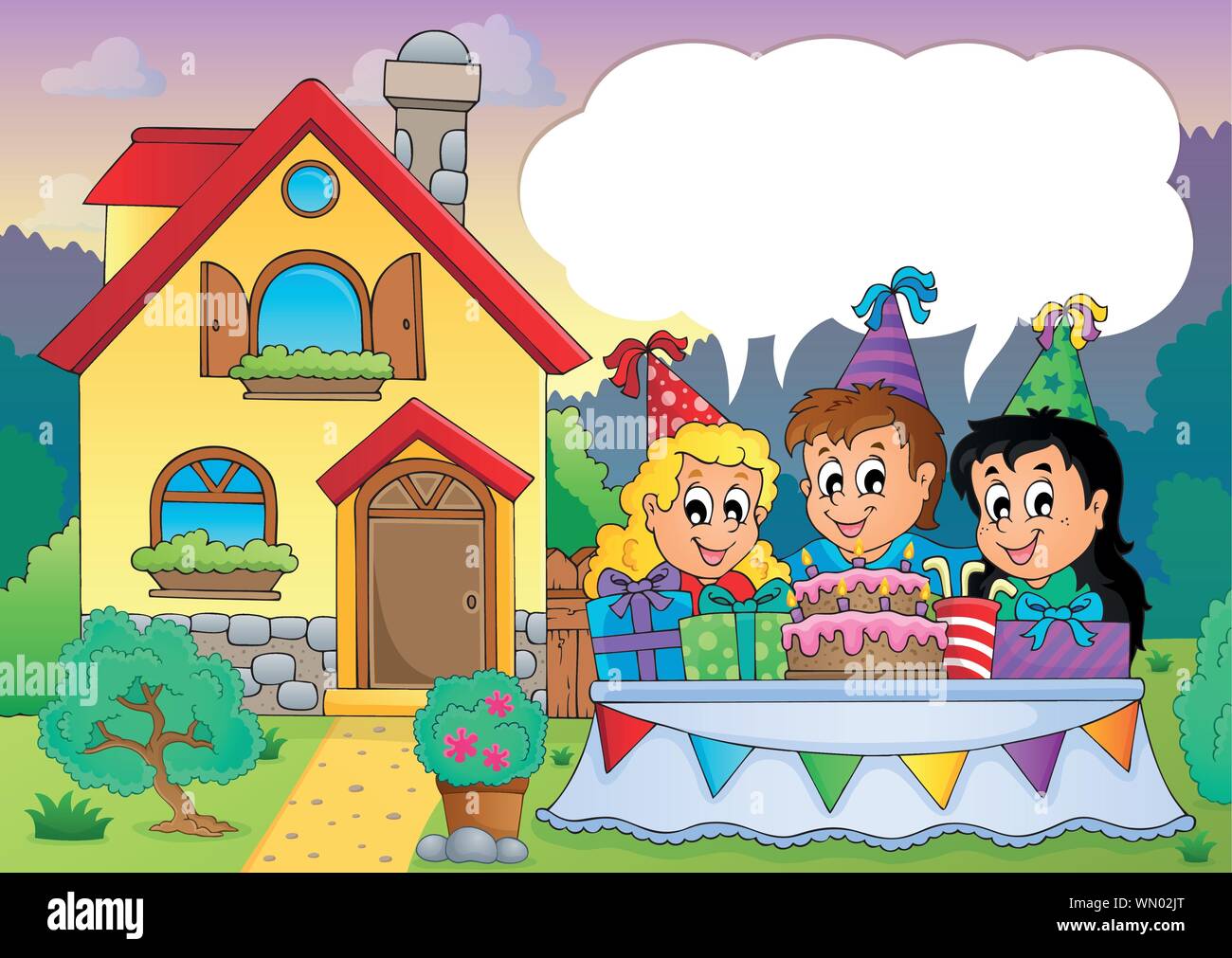 Table empty party Stock Vector Images - Alamy