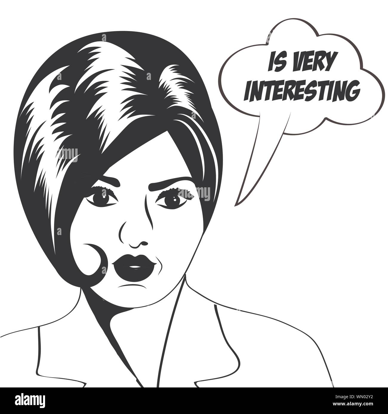 cute retro woman in comics style Stock Vector Image & Art - Alamy