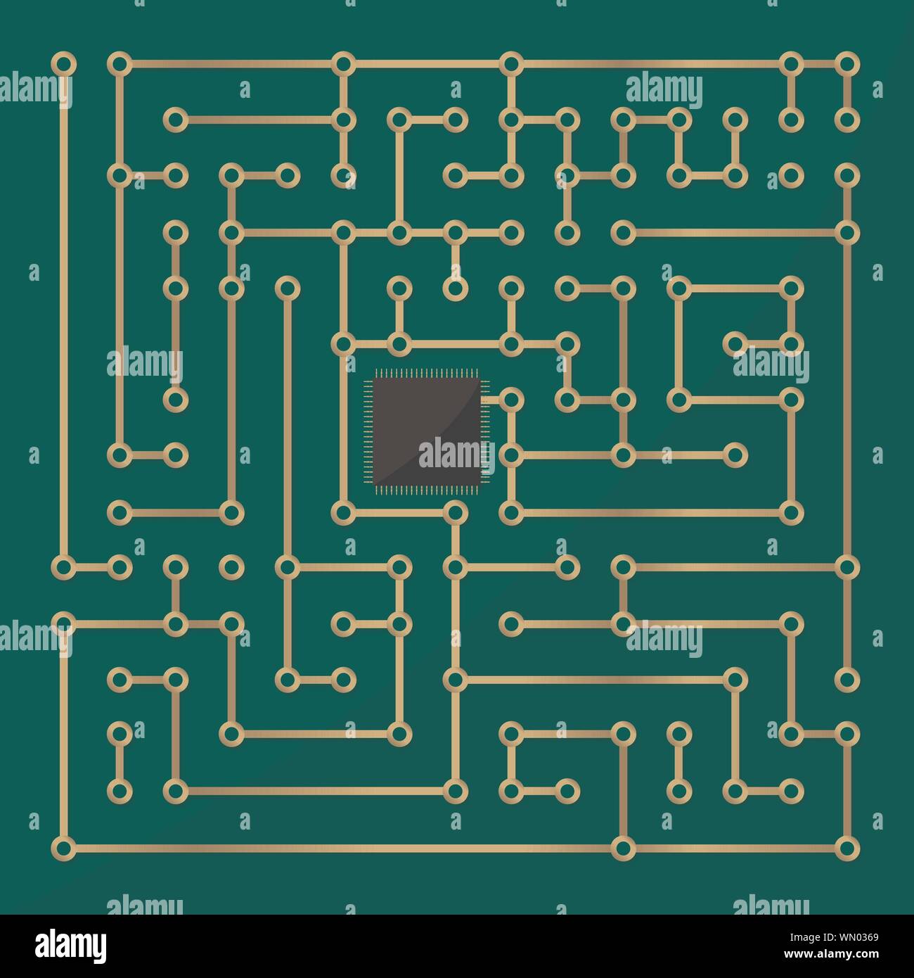 Computer microchip labyrinth Stock Vector Image & Art - Alamy