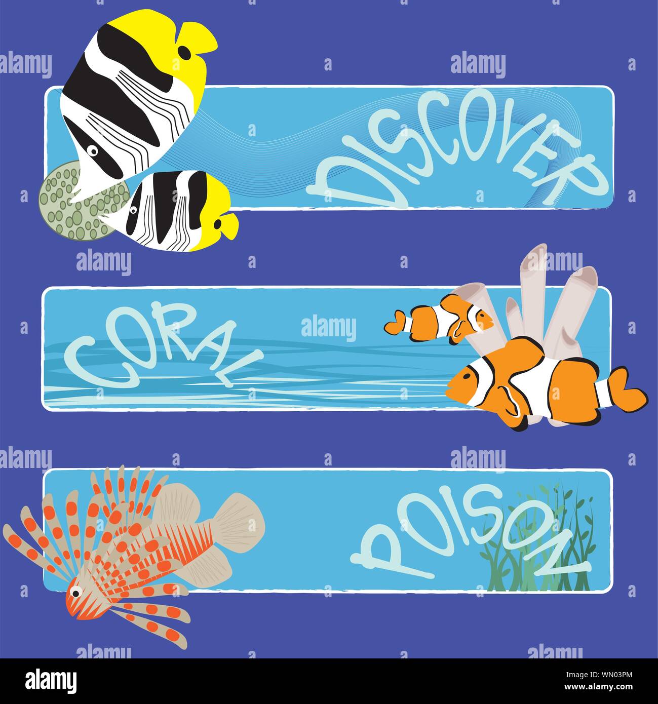 fish banners 3 Stock Vector Image & Art - Alamy