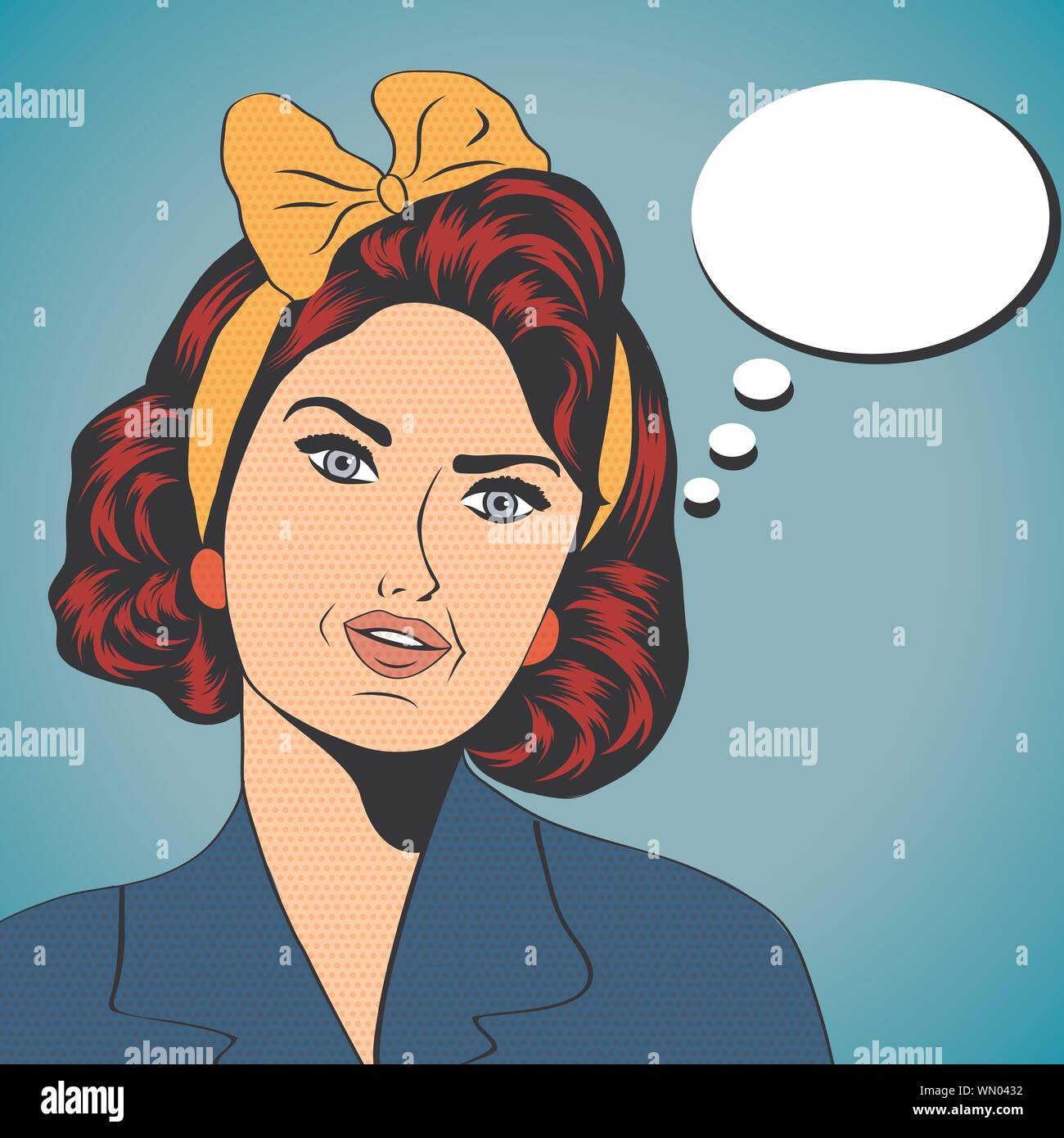 cute retro woman in comics style Stock Vector Image & Art - Alamy