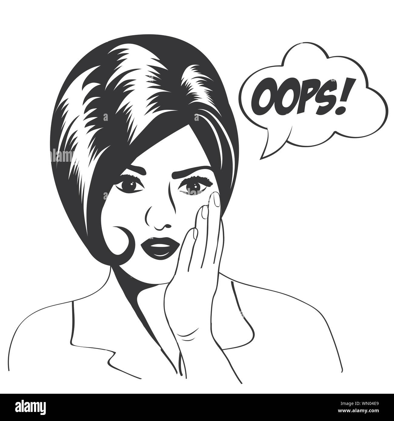 cute retro woman in comics style Stock Vector Image & Art - Alamy