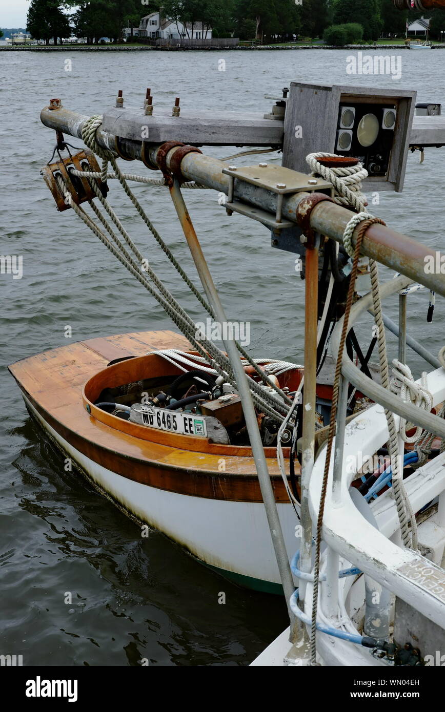 Closeup of a skipjack push boat. Chesapeake Bay Maritime Museum, St ...