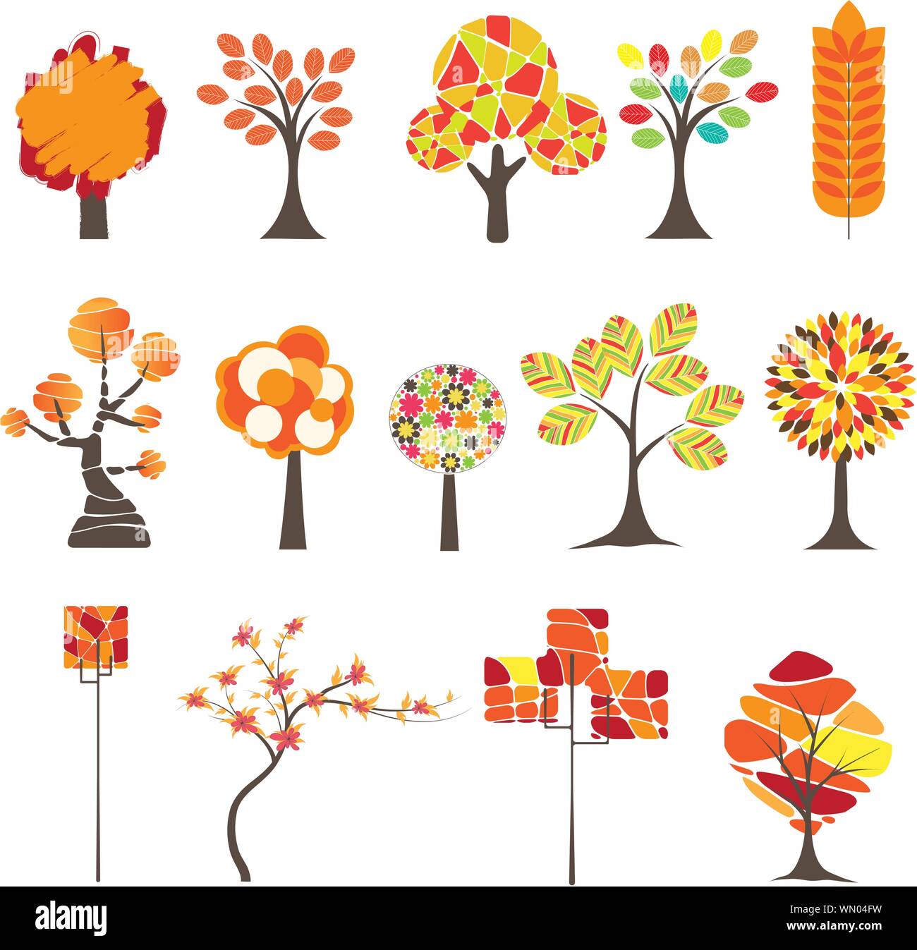 Colorful Autumn tree. Vector illustration Stock Vector Image & Art - Alamy