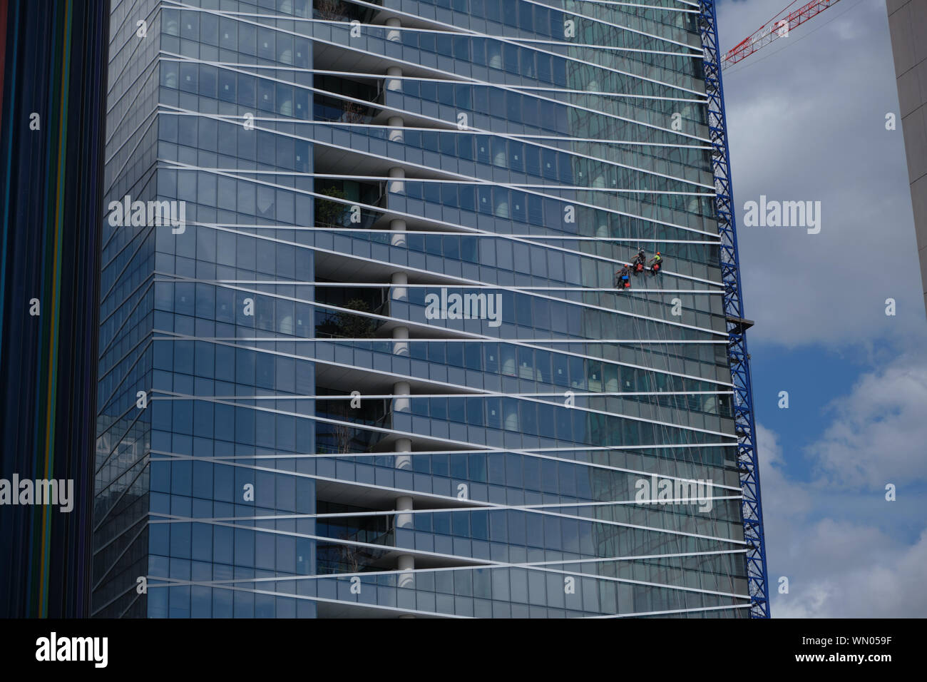 Cleaning Windows at Height Stock Photo - Alamy